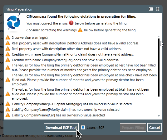 Download the CINcompass ECF Tool